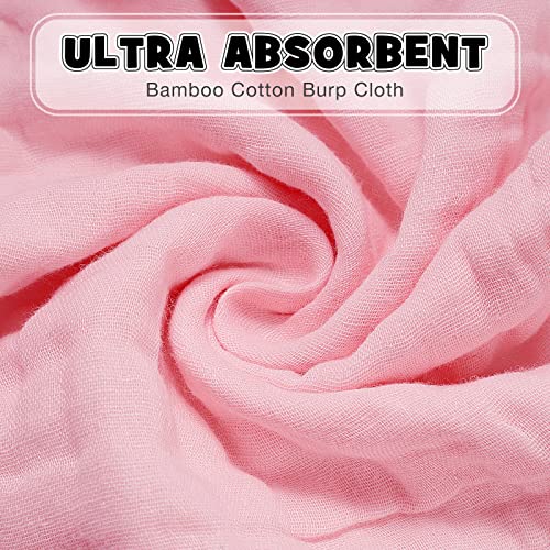 10 Pack Muslin Burp Cloths for Baby Girl Boy 6 Layers Thicken Soft Unisex Baby Burp Cloths Large Absorbent Muslin Burping Cloth Rags