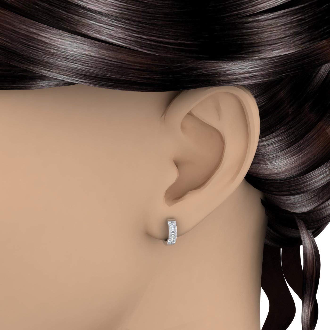 1/4 Carat Diamond Hoop & Huggies Earrings in 10K White Gold