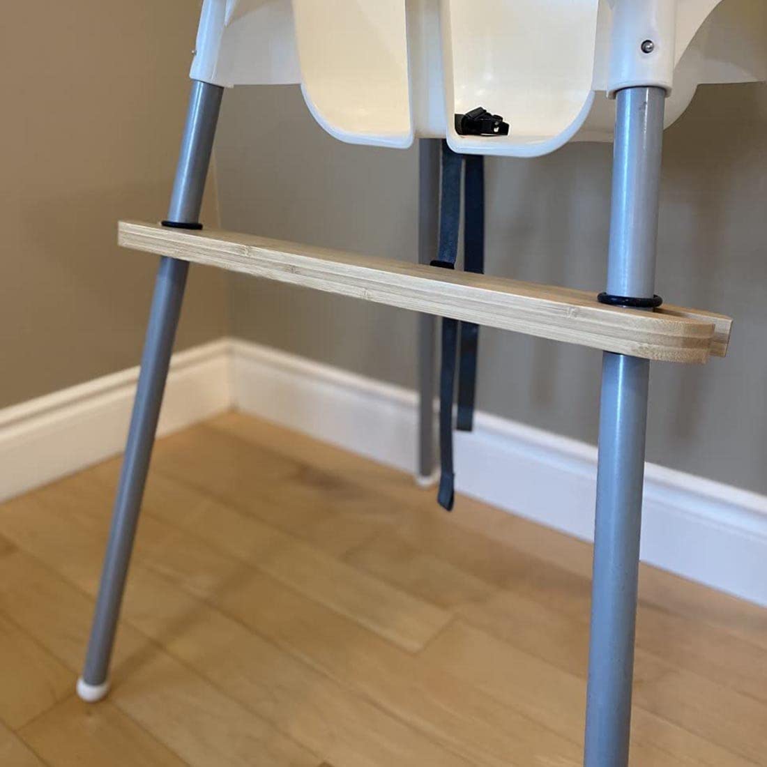 TLBB High Chair Footrest, Adjustable Height Natural Bamboo Baby Highchairs Pedal, Suitable for IKEA Antilop High Chair Footstool