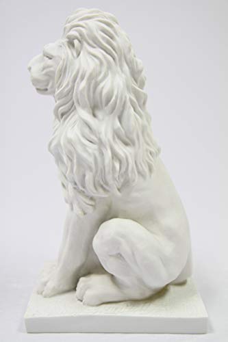 15" Sitting Down Aggressive Lion Statue Figurine Figure Vittoria Collection Made in Italy Indoor Outdoor Garden