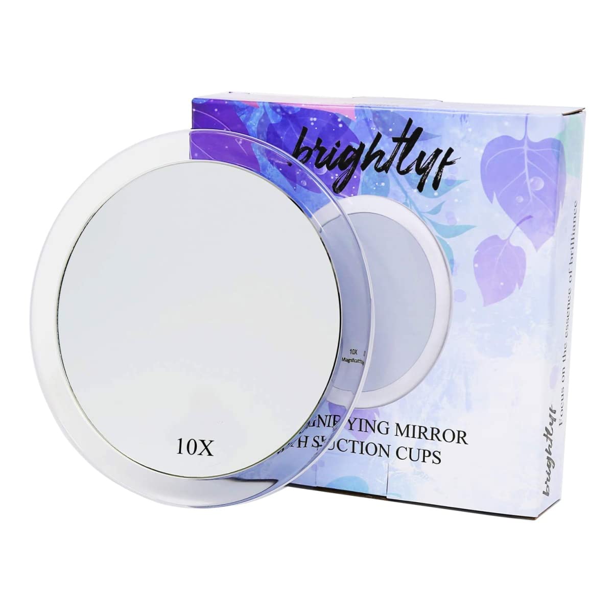 10X Magnifying Mirror with Suction Cup for Precise Eye Makeup, Blackhead/Blemish Removal â Round 6â Circle Glass with Magnifier & 3 Suction Cups