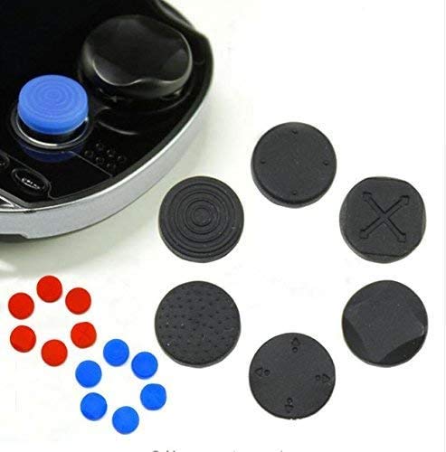 1 Set Analog Silicone Thumb Stick Grip Joystick Caps Cover Thumbsticks for PSV 1000 2000 PS Vita Black Color