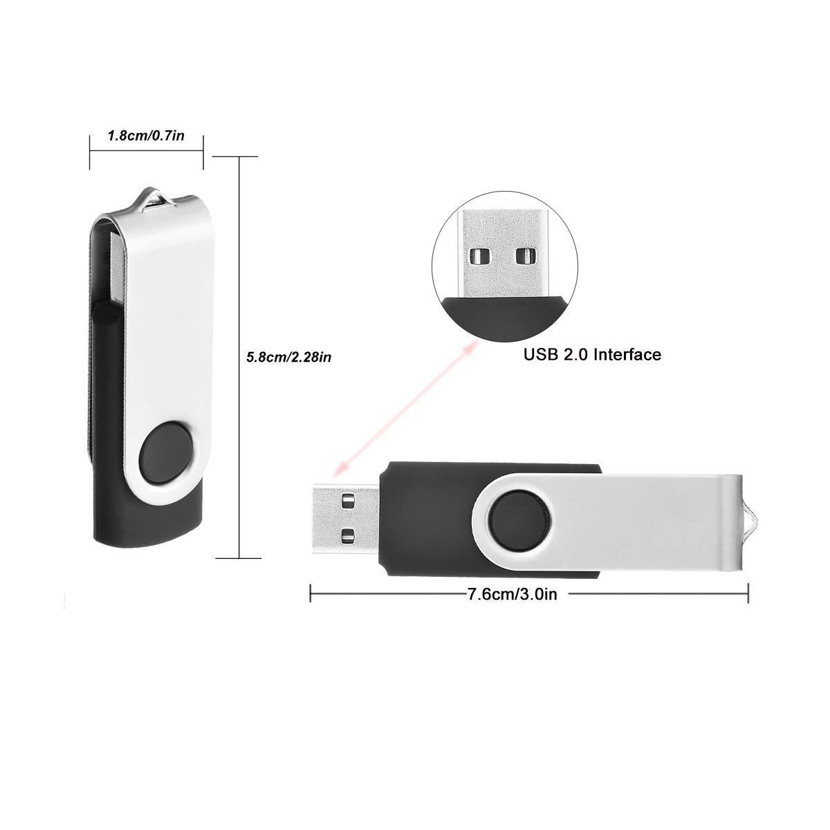 10X USB Flash Drive (8MB-64GB) Pen Disk Thumb Pen Drives Memory Stick Data Storage U Disk (10Pack - 8MB (Not GB))