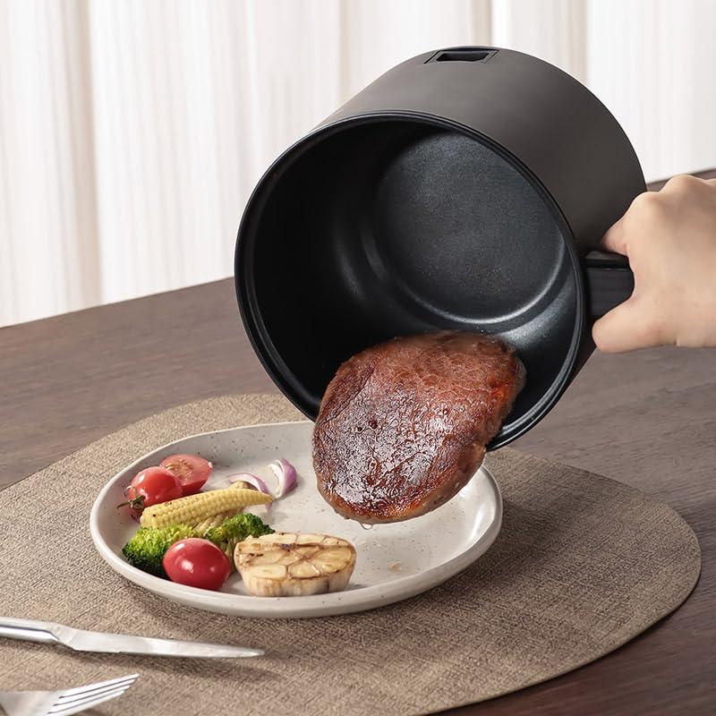 1.8L Electric Hot Pot,Ramen Cooker, Dual power supply Mini Portable Multi-Functional Lazy Pot for Pasta, Noodles, Egg, Soup,Rice,Non-Stick Noodle Cooker with Boil Dry Protection for Dorm, Office
