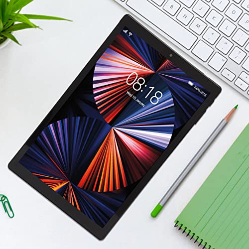 10 Inch Tablet PC, Kids Tablet,Octa Core Dual SIM Tablet,4GRAM 64GROM 128G Expansion, HD IPS Screen 5G Dual Band Tablet (Black)