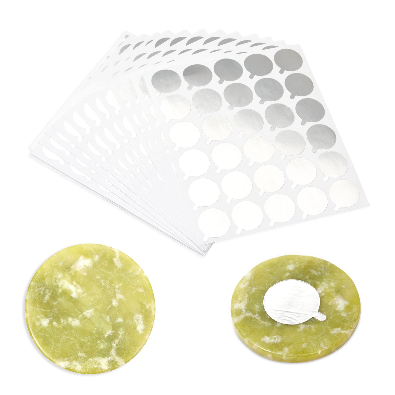 1500 Disposable Eyelash Stickers and 2 Jade Stones for Lash Glue, Tech Supplies