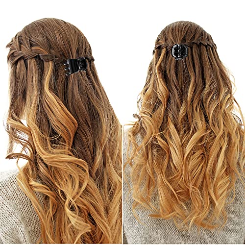 12 Hair Claw Clips, Medium Size 1.3 Inch Jaw Grips for Women with Thick or Medium Hair (Black and Brown)