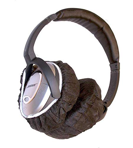 200pcs Stretchable Headphone Cushion Covers , Disposable Sanitary Headphone Covers Replacement Black (11cm)