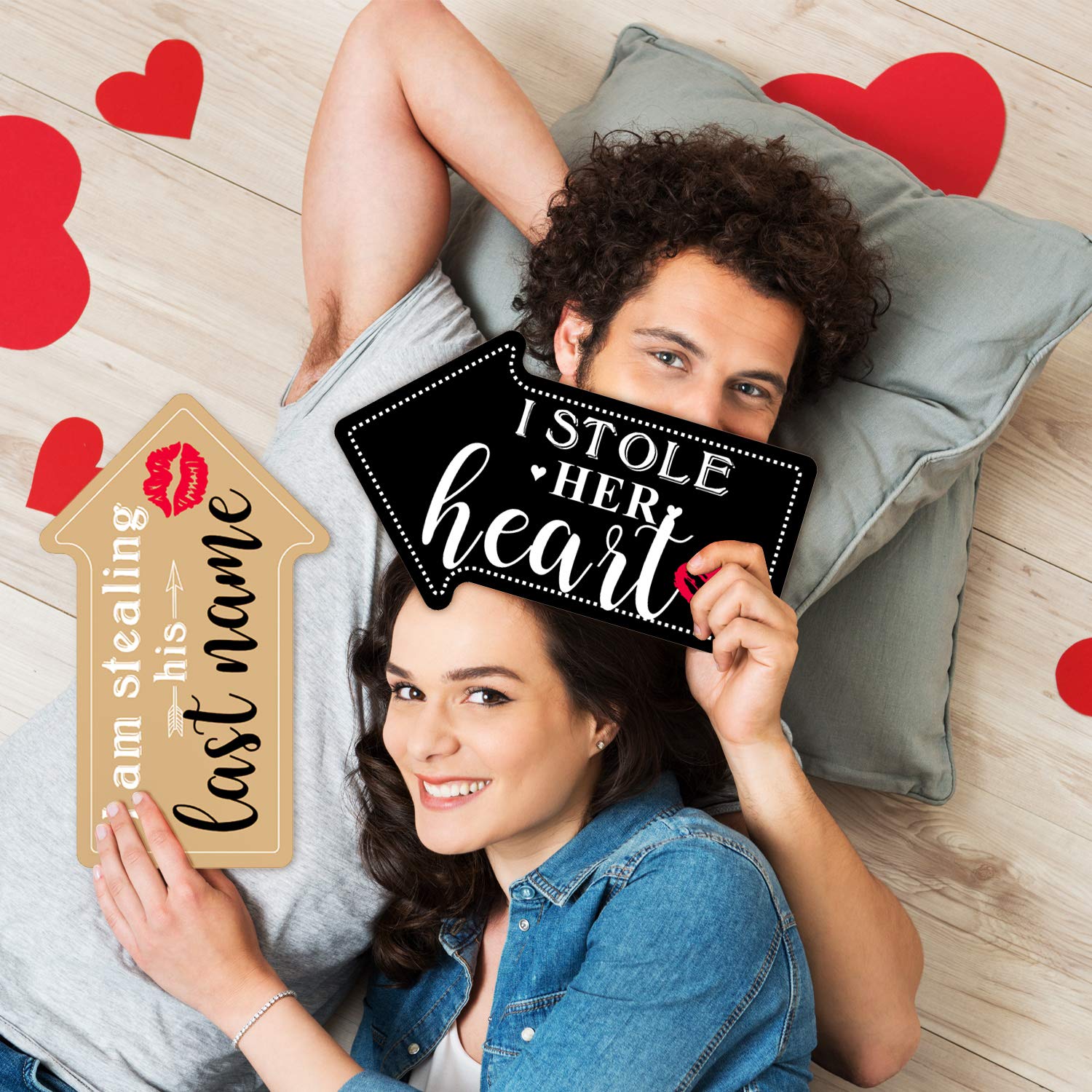 10 Pieces Engagement Photo Props Engagement Announcement Photo Prop Kit Photo Signs Cardboard for Engagement Wedding Party e