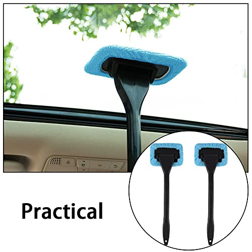 2 Pcs Microfiber Car Windshield Brushs Auto Inside Glass Wipers Car Detailing Brushes for Fog & Moisture Removal