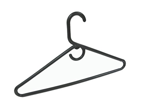 12 Pieces Adult Cloth Tubular Hangers Heavy Duty Plastic - Coat Suit Closet Organization Hanger - Black Color