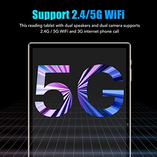 10 Inch Tablet, 5G WiFi Dual Band 10 Inch IPS Screen Tablet 100-240V for Travel for Home (Gold)