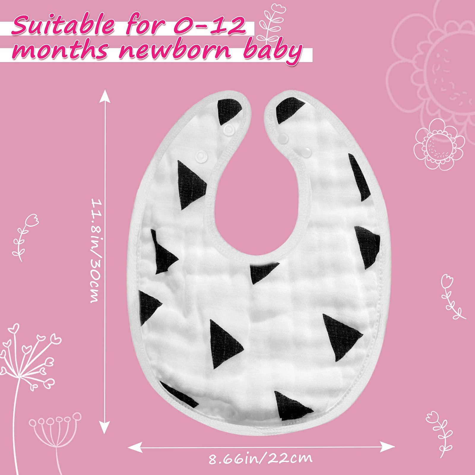 10 Pieces Muslin Bandana Drool Bibs Adjustable Bibs (Clouds Pattern)