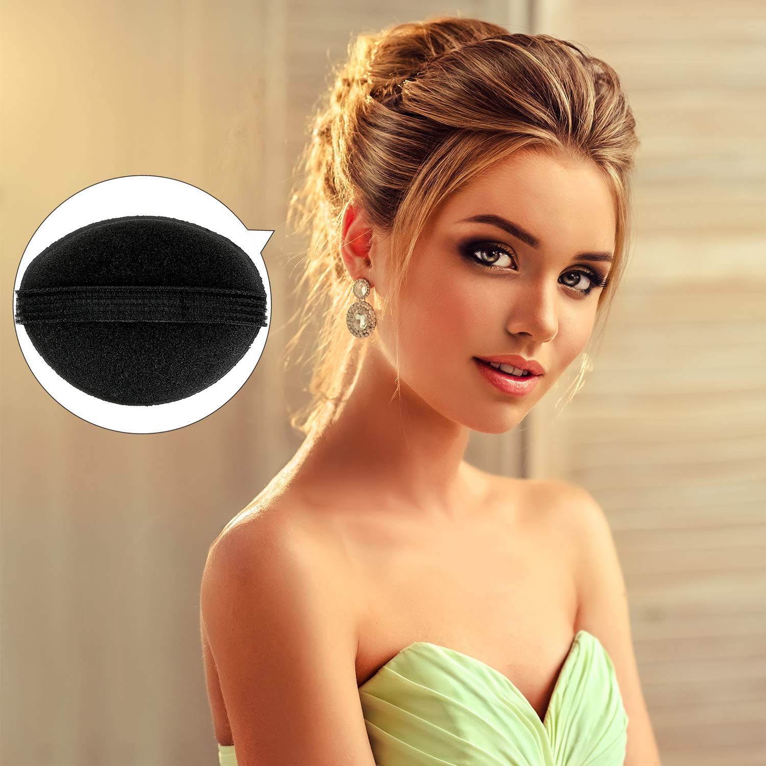 11 Pieces Sponge Volume Hair Bases Set Bump it Up Inserts Styling Tools Bump Up Combs Clips Sponge Hair Bun Updo Accessories for Women DIY Hairstyles(Black, Brown)