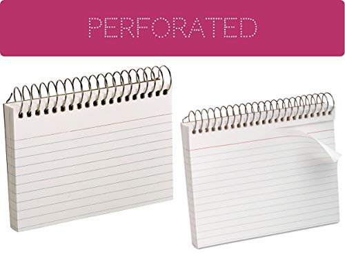 1InTheOffice Spiral Bound Index Cards 4x6 Ruled, White, 50 Cards/Pack, 3 Packs
