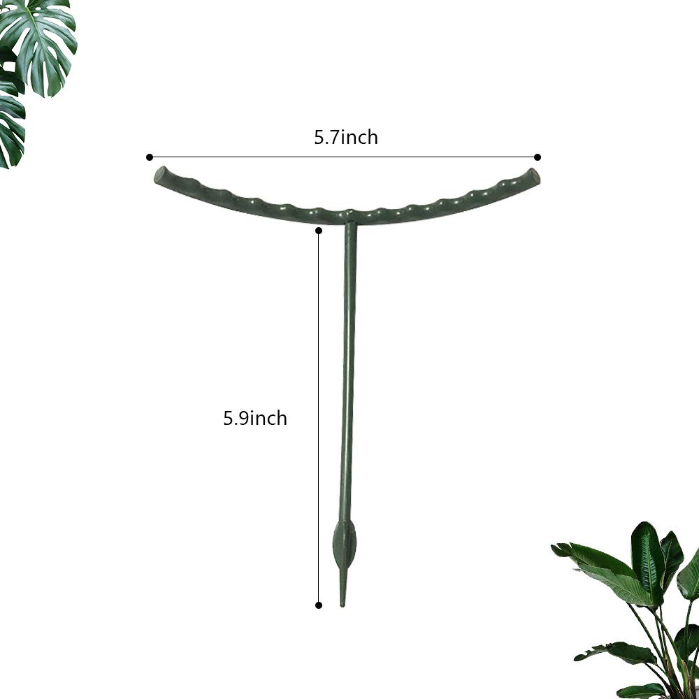 10 Pack Plant Support Plant Stakes, Metal Half Round Plant Support Ring Plastic Plant Cage Holder Flower Pot Climbing Trellis for Small Plant Flower Vegetable,Indoor Leafy Plants(5.7 x 5.9inch)