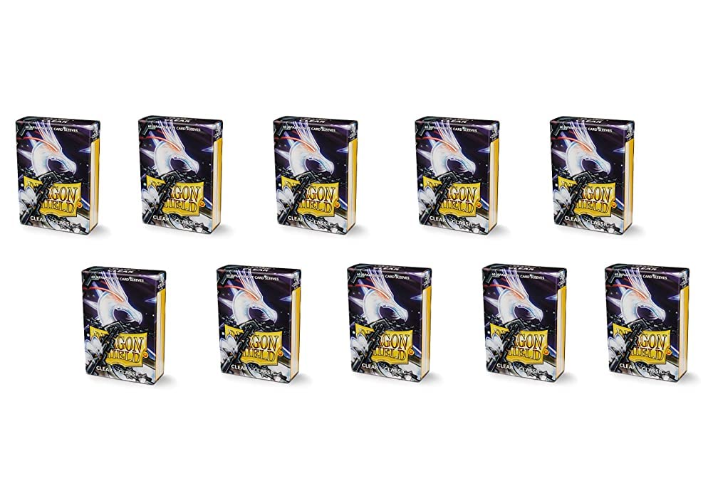 10 Packs Dragon Shield Classic Mini Japanese Clear 60 ct Card Sleeves Display Case