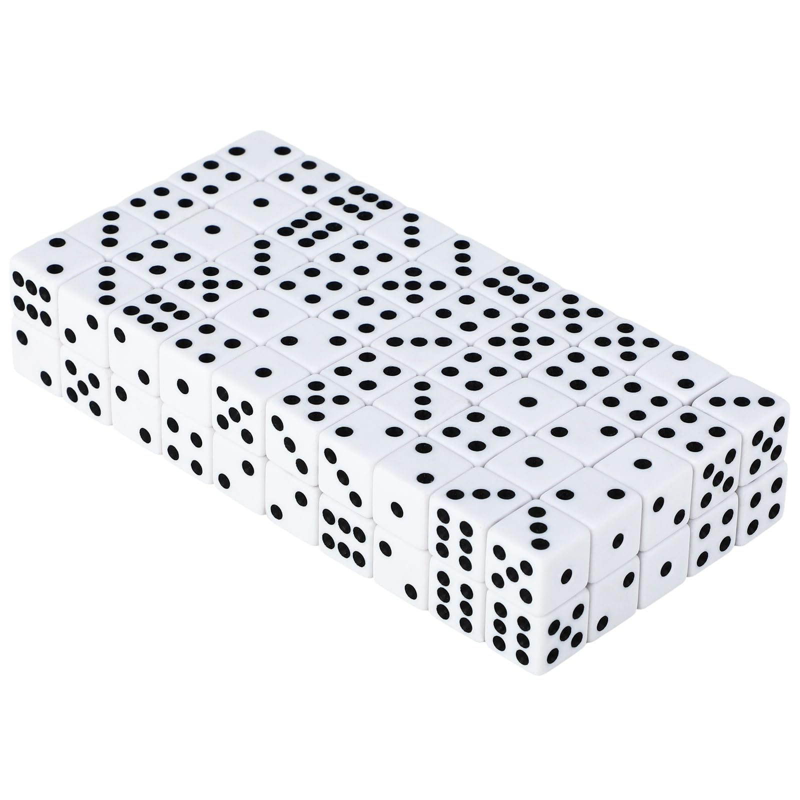 100 PC White Dice (16MM), Board Games, Parties, Educational Activities
