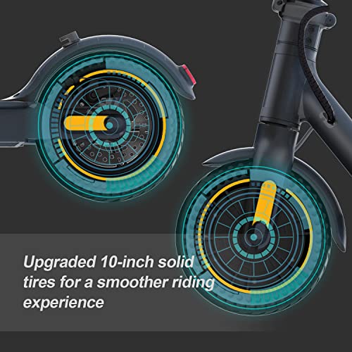 1PLUS Electric Scooter 10" Solid Tires 500W Motor 19 Mph Speed Commuter E Scooter for Adults,Long-Range Battery,Smart,Foldable Commuting and Portable