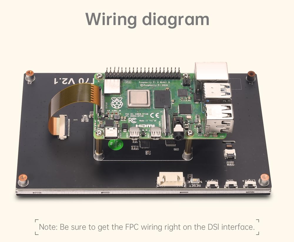 BIGTREETECH Upgrade PI TFT50 V2.1 TFT LCD Display DSI 800x480 for Raspberry Pi 4 3 2 Model B RPi 1 B B+ A A+ 3D Printer Controller (5in Capacitive Touch Screen)