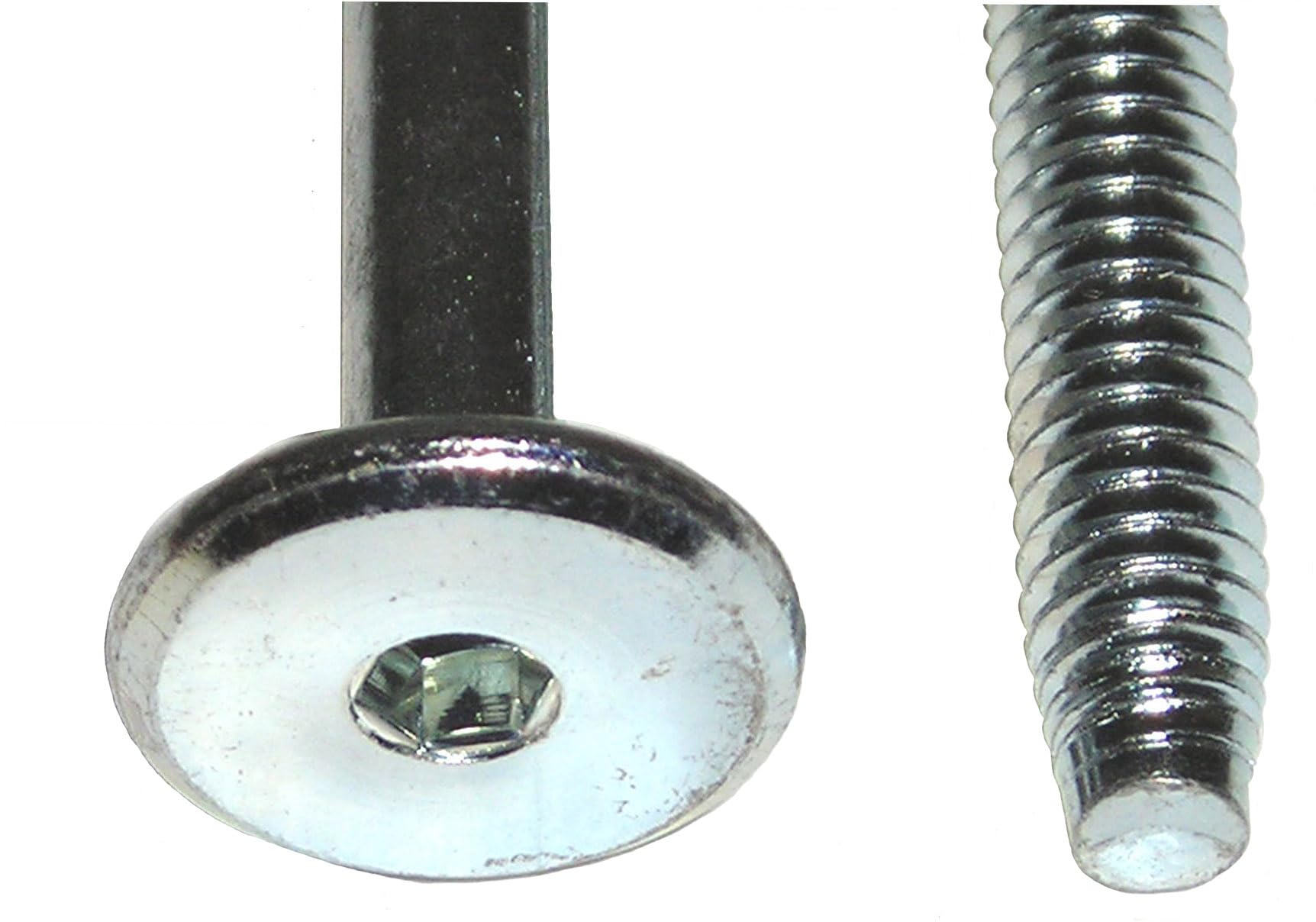 1/4" - 20 TPI x 120mm (4.72" ≈ 4-23/32") Hex Drive Button Head Furniture Bolts Dull Finish (4 Pack)