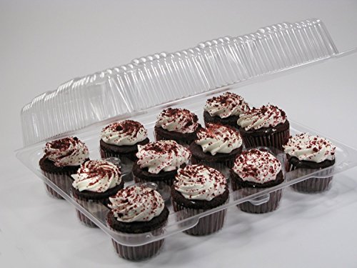 12 Compartment plastic Cupcake Boxes 12 Cavity Cupcake Container,12 Cupcake Container Cupcake Box, 12 Compartment Cupcake Containers disposable dozen cupcake containers (10 12 Pack Cupcake Containers
