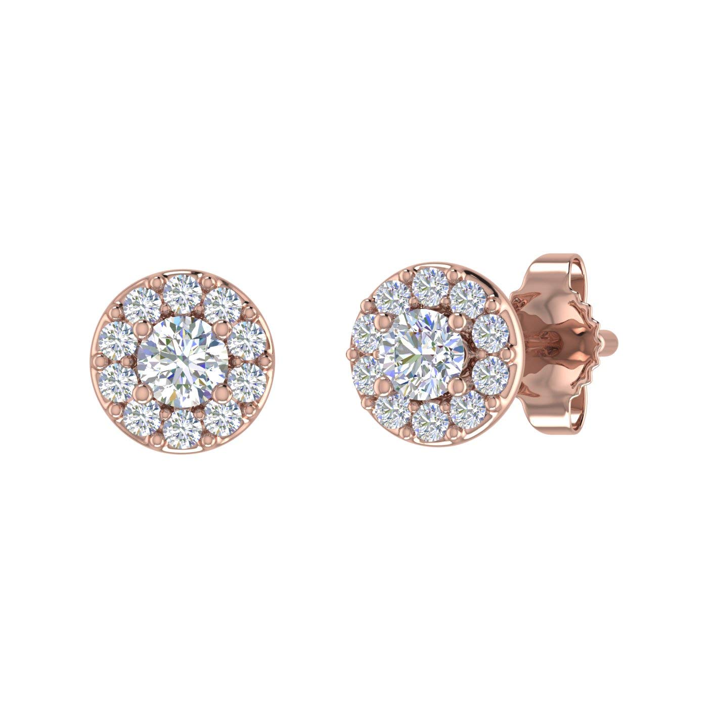 1/4 Carat Diamond Halo Stud Earrings in 10K White Gold