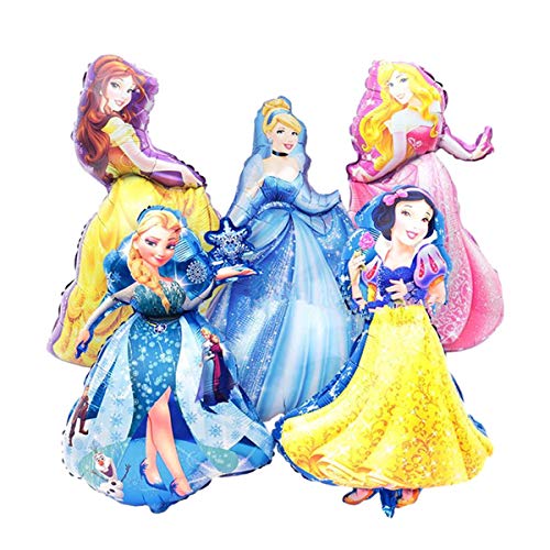 5 pcs Disney Princess balloons, disney-themed party supplies, Kids Birthday Party decorations.