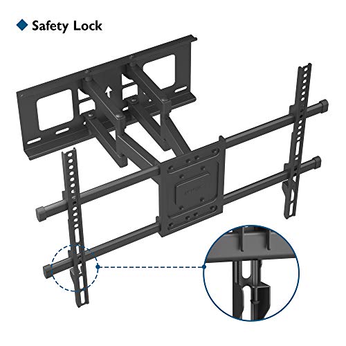BONTEC Full Motion TV Wall Mount for 32-85 inch LED LCD OLED TVs, Swivel Tilt Level TV Mount Bracket with Articulating Dual Arms Hold up to 132lbs, Max VESA 600x400mm, Fits 12β 16" Studs