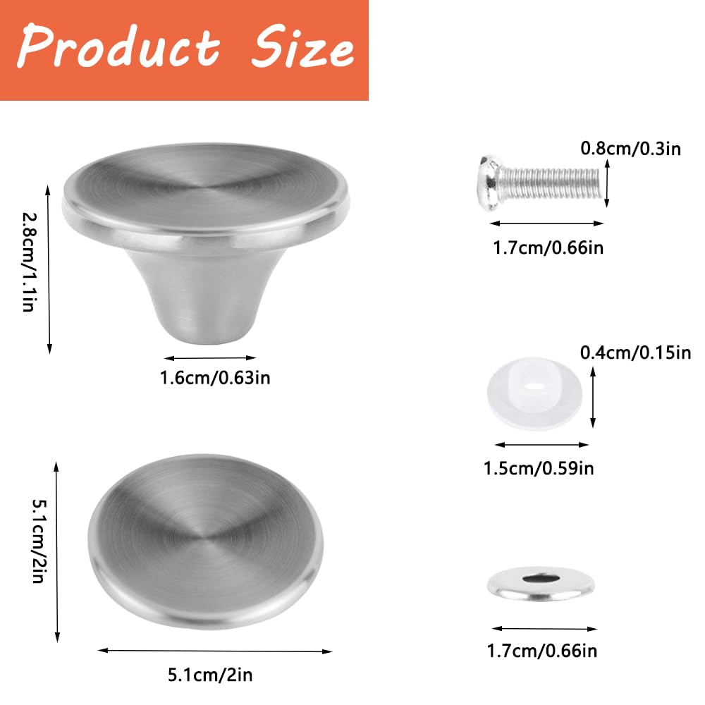 1 Set Silver Dutch Oven Knob Handle, Stainless Steel Pots Replacement Knob Dutch Oven Replacement Knob Compatible with Aldi, Le Creuset, Lodge and other Enameled Cast-Iron Dutch Oven