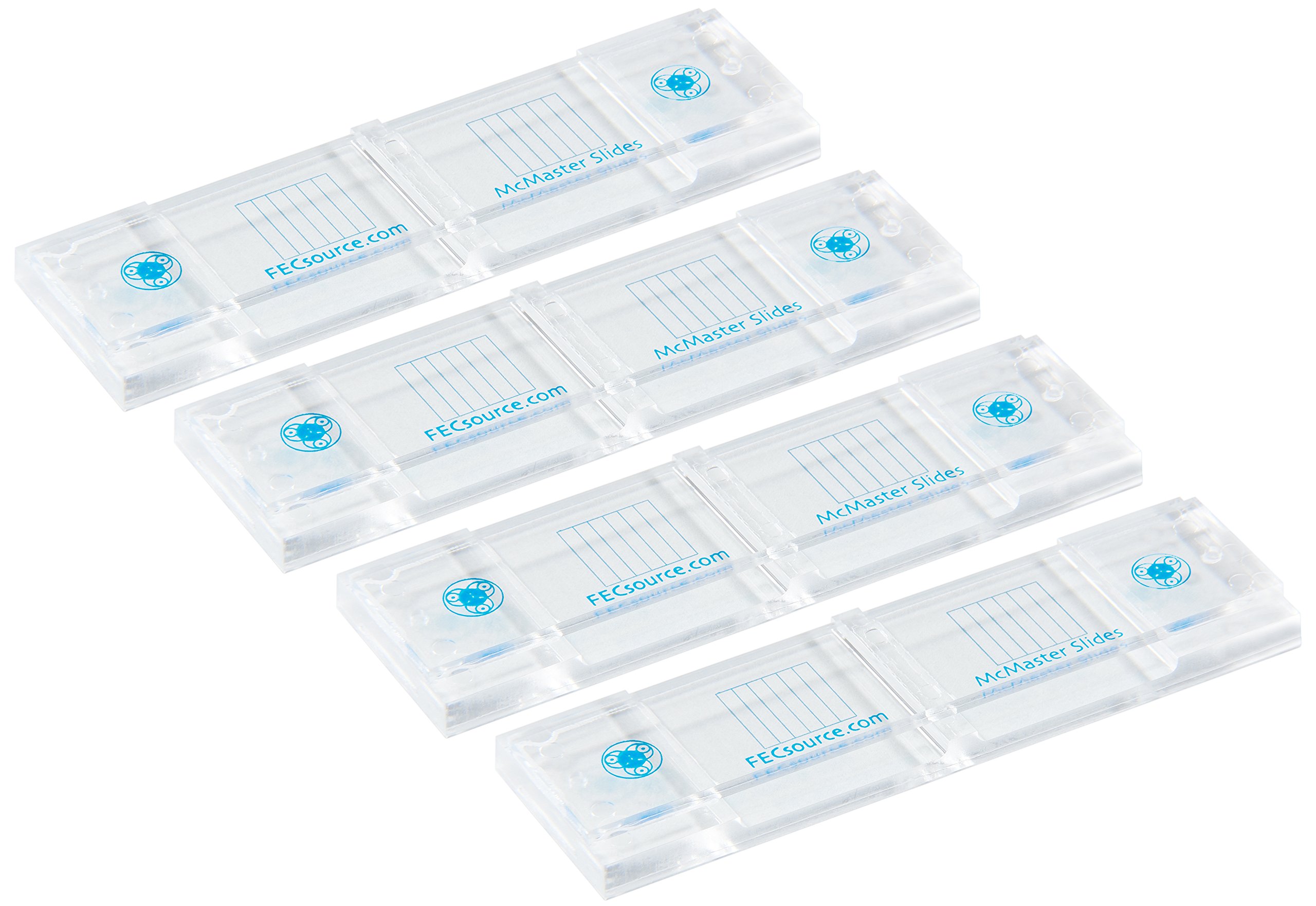 10 McMaster Method Microscope Slides, by FEC Source. Fecal Egg Count for Parasites, Worm Egg Count Slide for Veterinarians. Equine & Ruminant Parasite Management