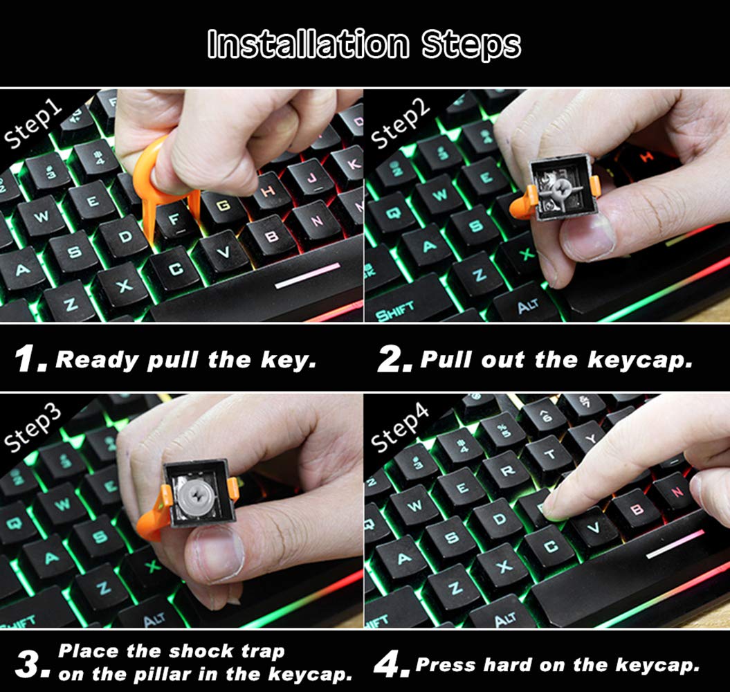 120Pcs Rubber O-Ring Switch Dampeners Keycaps for Cherry MX Switch Gaming Mechanical Keyboards Dampers DIY Replace (Black)