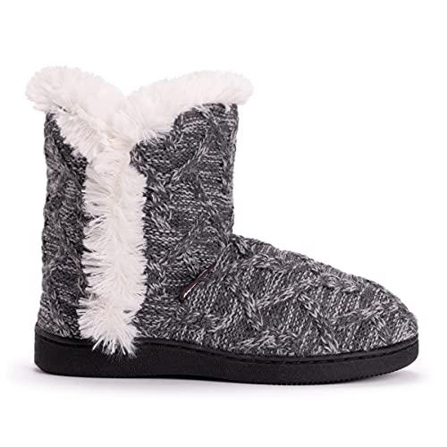 MUK LUKS baby girls Muk Luks® Women's Cheyenne Slipper, Grey Marl, Medium US