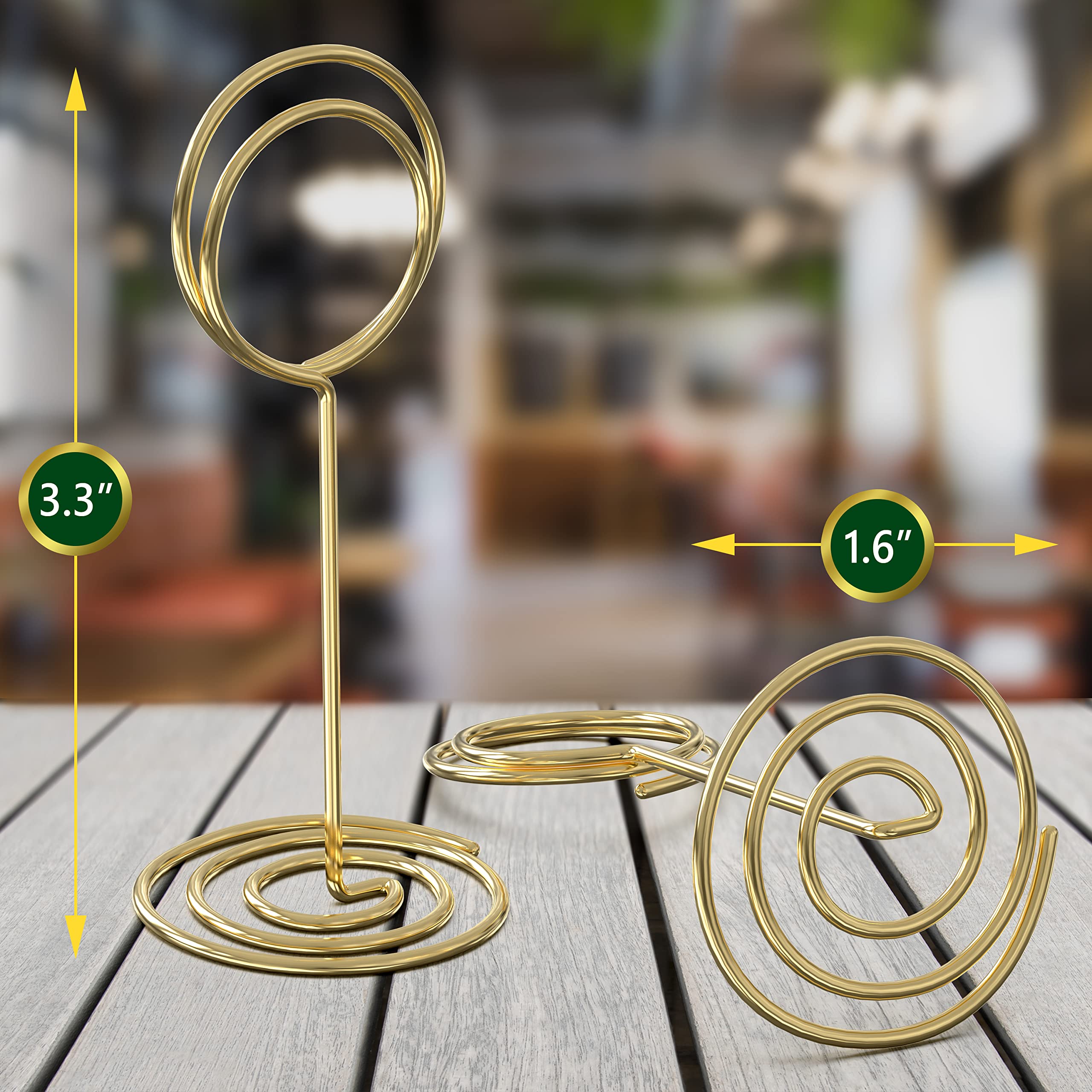10 Pack Table Number Holders for Wedding - Gold Place Card Holder - Table Sign Holders - Picture - Photo Holders for Tables - Mini Table Number Stands Gold - Small Gold Table Number Holders Clip Stand