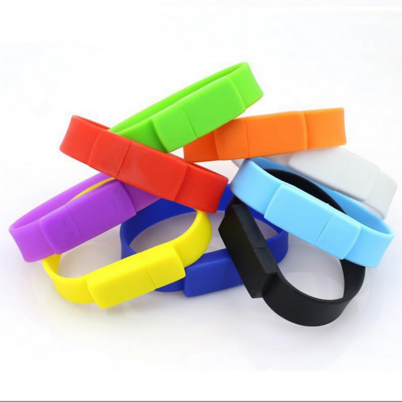 128GB USB 2.0 Flash Drive Novelty Wristband Shape Pen Drive Cute Thumb Drive Fashionable Bracelet Pendrive Memory Stick Black Jump Drive Zip Drive Gift