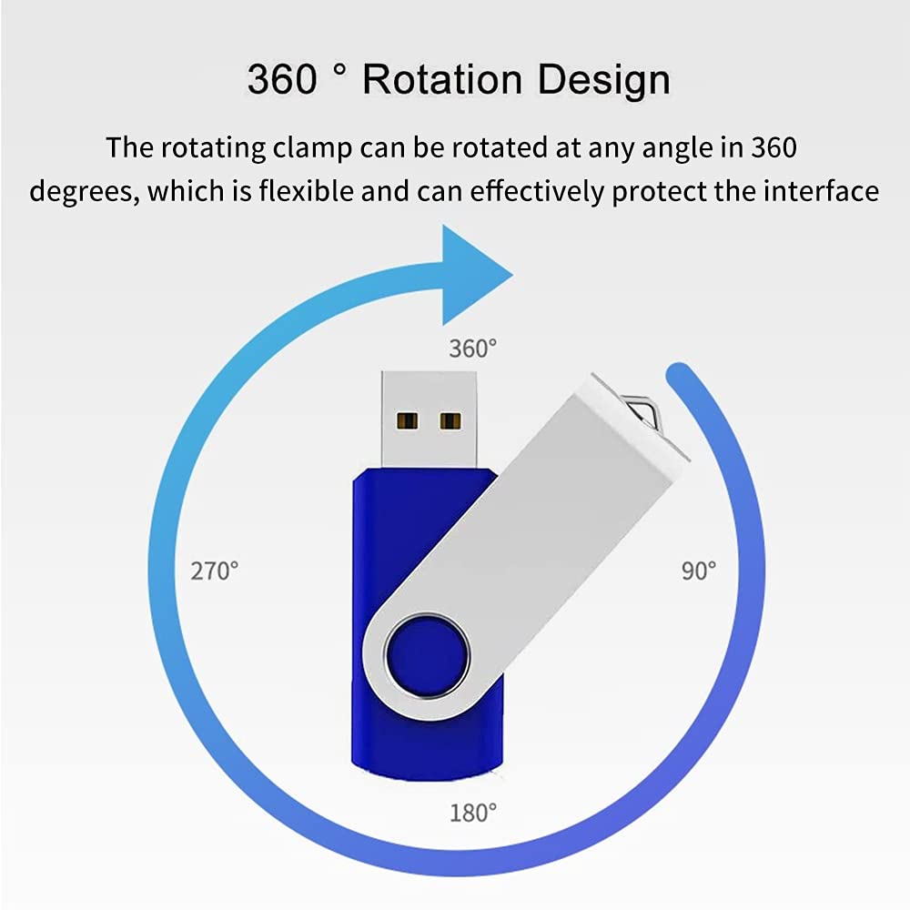 10 Pack 64GB USB Flash Drives, USB 2.0 Thumb Drives Jump Drive Pen Drive Bulk Memory Sticks Zip Drives Swivel Design (64G, 10Pcs, Mixed Color)