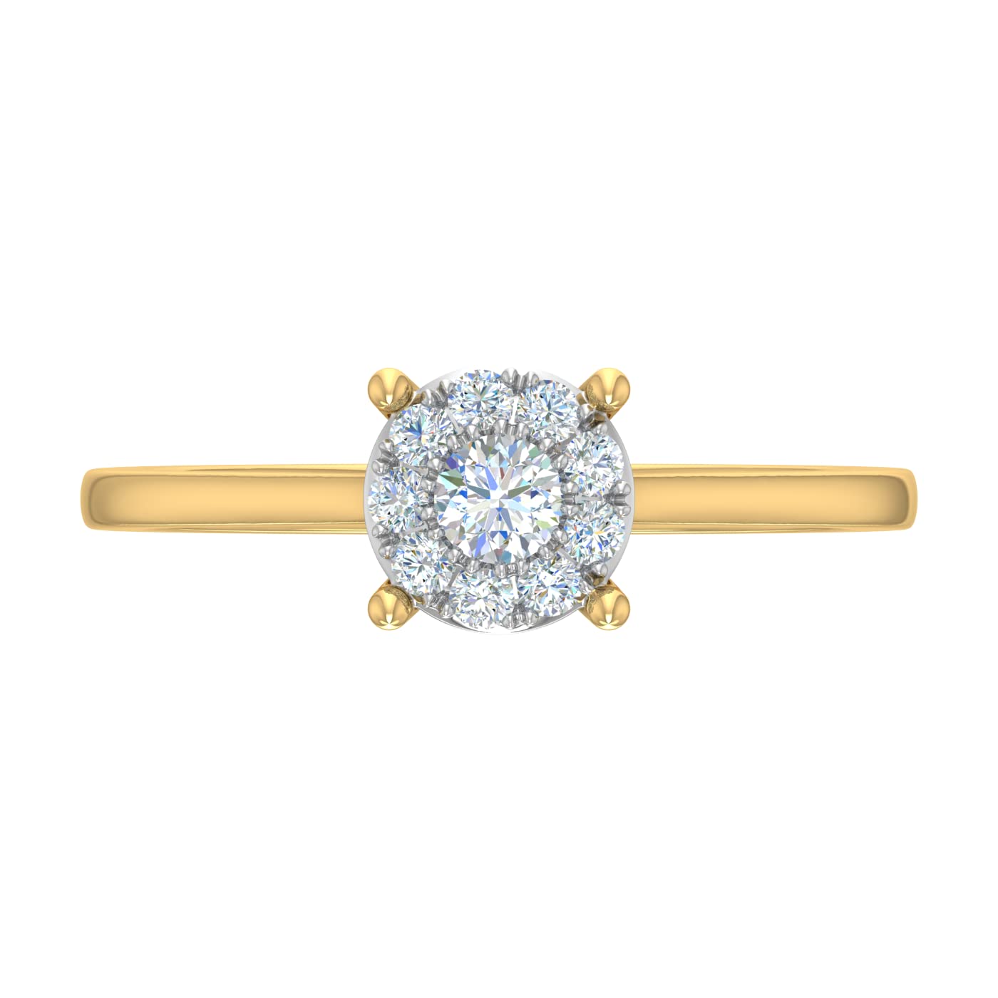 1/5 Carat Prong Set Diamond Engagement Ring in 10K Yellow Gold - IGI Certified (Ring Size 6.25)