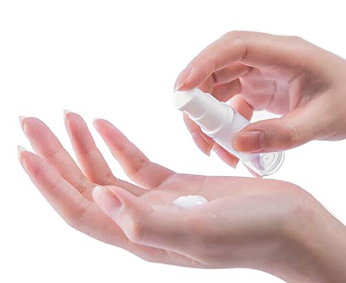 10 Pcs Clear Airless Pump Bottles,Refillable Empty Transparent Plastic Airless Lotion Pump Vacuum Container Diffuser Travel Size Lotion Sample Packing Vial-FREE Funnel,Dropper (5ml/0.17 Qunce)