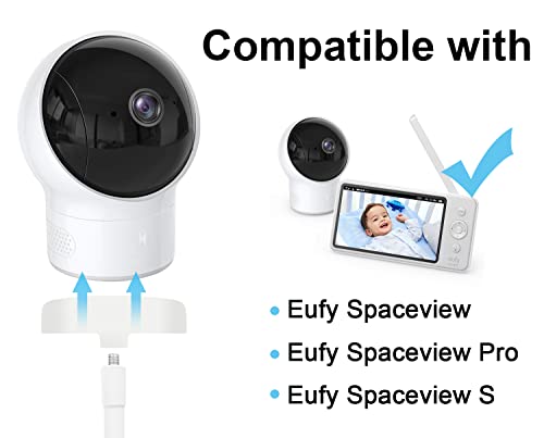 2 Pack Flexible Clip clamp Mount for Eufy Spaceview, Spaceview Pro and Spaceview S Baby Monitor Mount No Tools or Wall Damage Required Baby Monitors Holder Baby Camera Stand for Crib