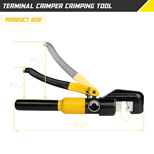 10 Ton Hydraulic Hand Crimper Tool Set for Stainless Steel Cable Railing Fittings, Crimps 1/8" to 3/16", Cable Crimping Tool with 9 Pairs of Dies