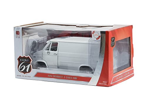 1976 Chevy G-Series Van, White - Greenlight HWY18023-1/18 Scale Diecast Model Car