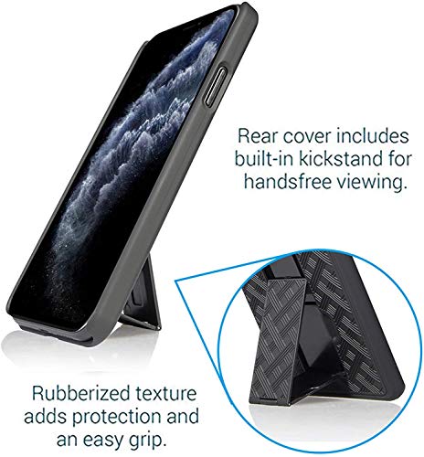 Aduro Combo Case & Holster for iPhone 11 Pro Max, Slim Shell & Swivel Belt Clip Holster, with Built-in Kickstand for Apple iPhone