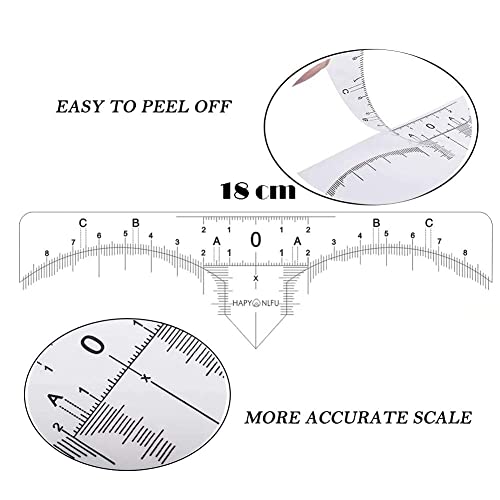 10/50/100 Pcs Disposable Eyebrow Ruler Sticker for Microblading, Adhesive Eyebrow Measurement Ruler, Eyebrow Ruler for Tattoo Makeup - Perfect Eyebrow Makeup Tool (100Pcs)