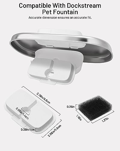 12 Pack Replacement Filters for Dockstream Wireless Cat Water Fountain PLWF005/PLWF115/WF105, 6 Months Set of PETLIBRO Original Pet Fountain Filters & Pre-Filter Sponges