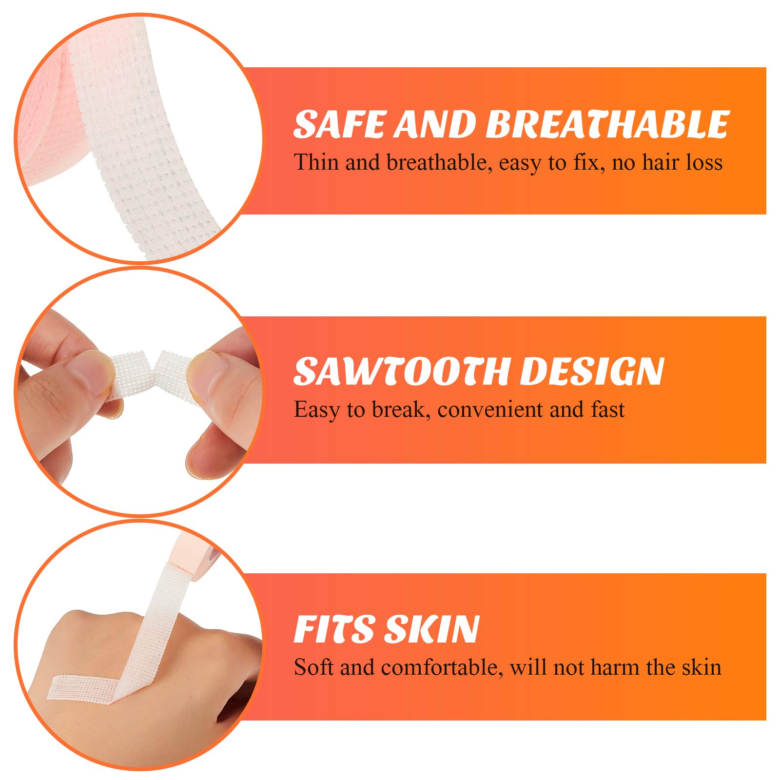 10 Rolls Eyelash Extension Tape Fabric Eyelash Tape Breathable Eyelash Grafting Tape False Eyelash Adhesive Non-woven Tape DIY Sticker for Eyelash Extension, 0.5 Inch, Pink, 10 Yards