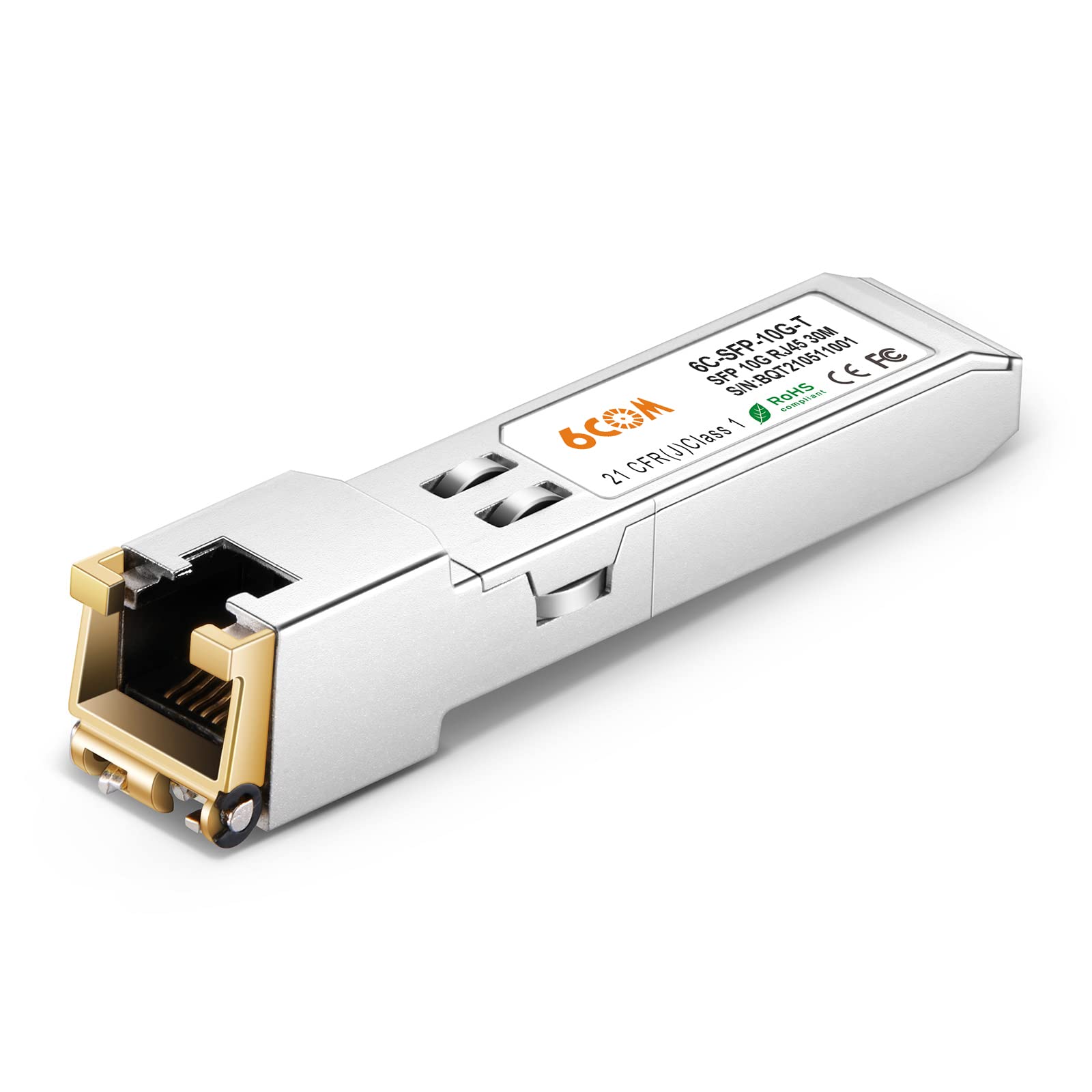 10GBase-T SFP+ Copper RJ45 Module Transceiver, RJ-45 SFP+ CAT.6a, up to 30 Meters, Compatible for Cisco SFP-10G-T-S, Ubiquiti UF-RJ45-10G, Netgear, D-Link, Mikrotik, Supermicro, TP-Link and More
