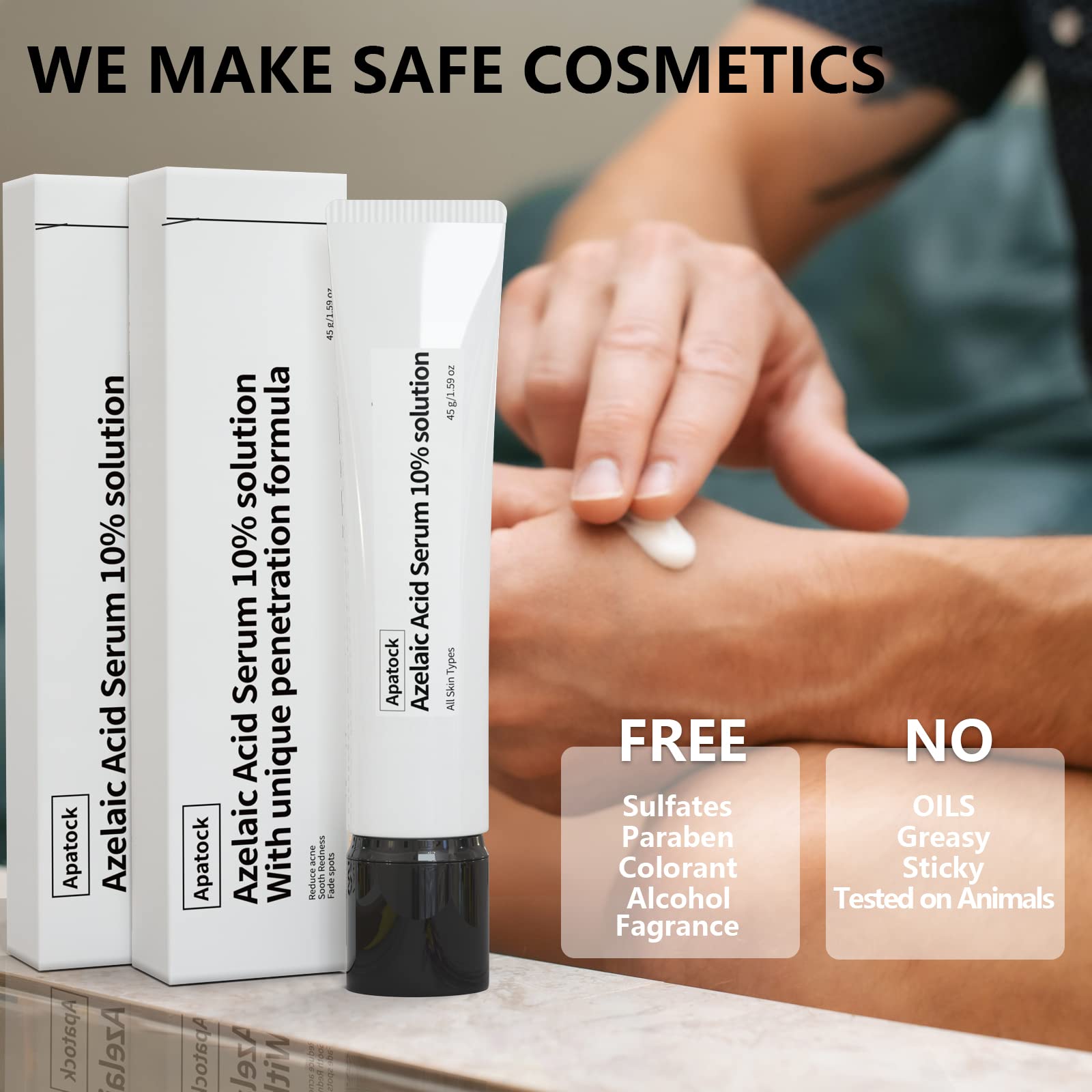 10% Azelaic Acid Serum Solution Apatock,Rosacea Treatment for Face,Dark Spot Remover,Redness Relief for Face,Natural Extracts Gently Acne Treating (1.4 oz(Pack of 1))