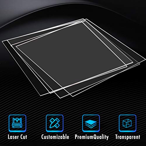 2-Pack 24 x 36” Clear Acrylic Sheet Plexiglass – 1/4” Thick; Use for Craft Projects, Signs, Sneeze Guard and More; Cut with Cricut, Laser, Saw or Hand Tools – No Knives