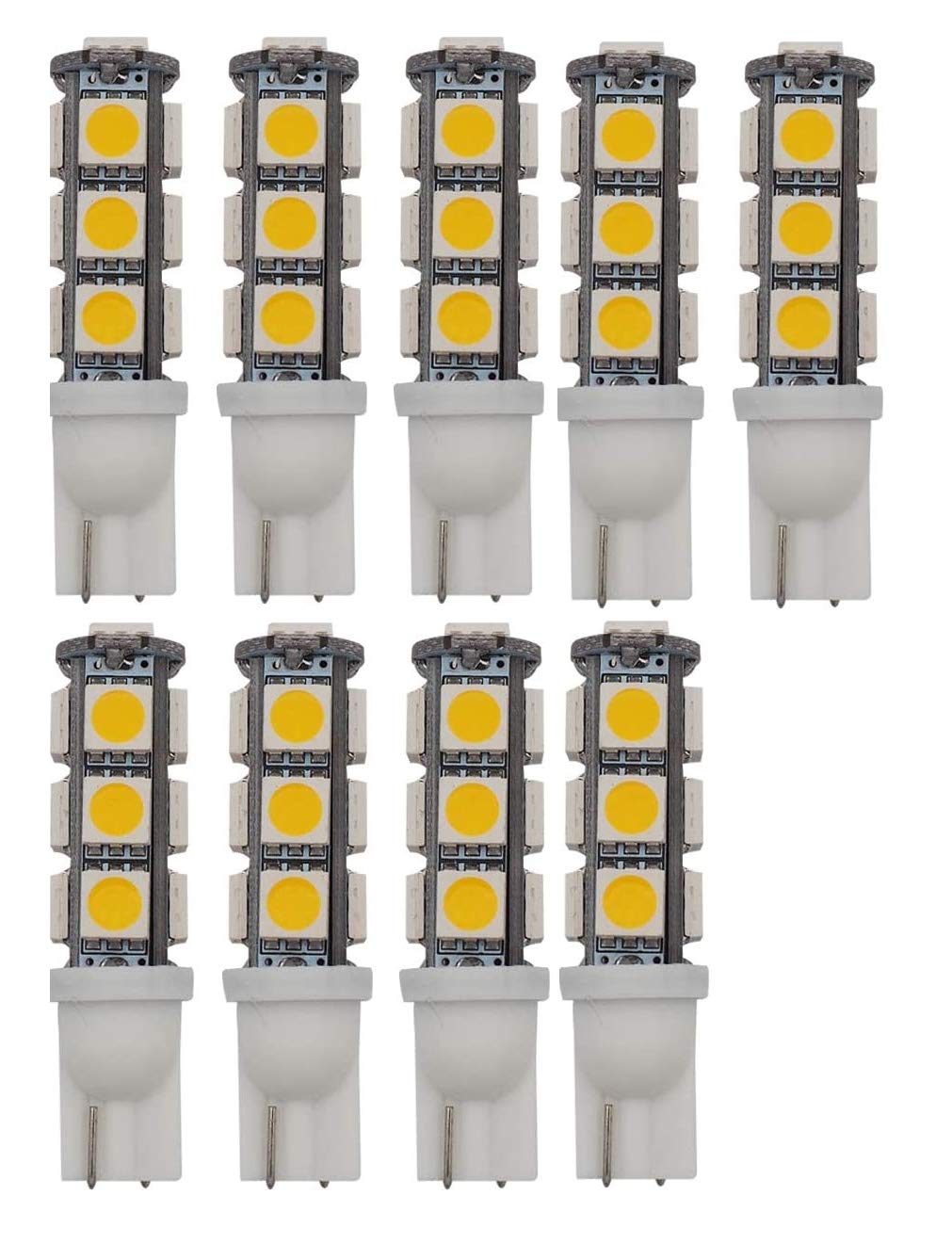 10 Pack LED Bulbs T10 Landscape Light Low Voltage 12v AC/DC Warm White Flicker-Free, Non-Polarity,