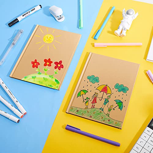 10 Pcs Hardcover Blank Book for Kids to Write Stories Hardcover Book Sketchbooks Blank Journal Books for Student Classroom DIY Drawing and Writing, 20 Sheets (Brown, 6 x 8 Inch)
